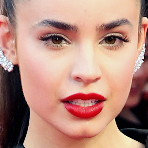 Sofia Carson Makeup: Bronze Eyeshadow, Taupe Eyeshadow & Mauve Lipstick ...