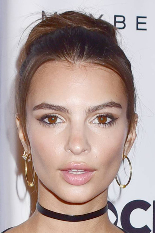 Emily Ratajkowski Straight Medium Brown High Ponytail, Ponytail ...