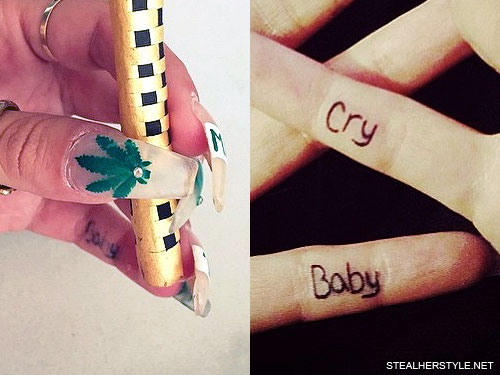 Lil Debbie Writing Palm Tattoo | Steal Her Style