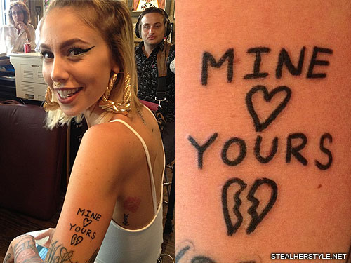 Lil Debbie Broken Heart, Heart, Writing Upper Arm Tattoo | Steal Her Style