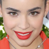 Sofia Carson Makeup: Bronze Eyeshadow, Taupe Eyeshadow & Mauve Lipstick ...