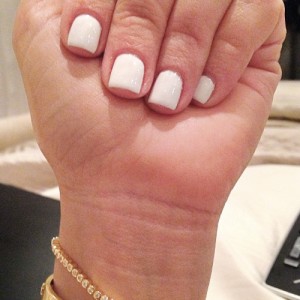 Kim Kardashian Clear, White French Manicure Nails | Steal Her Style