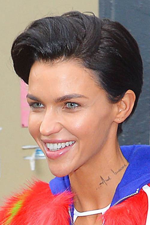 Ruby Rose Straight Black Mohawk, Pixie Cut Hairstyle | Steal Her Style