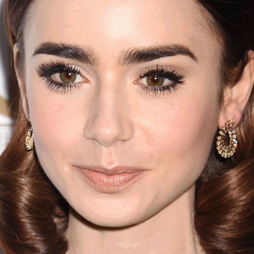 Lily Collins Makeup: Bronze Eyeshadow & Pale Pink Lipstick | Steal Her ...