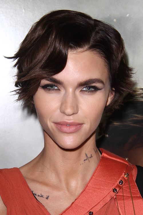 Ruby Rose Straight Dark Brown Pixie Cut Hairstyle | Steal Her Style