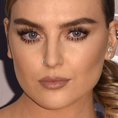 Perrie Edwards Makeup: Beige Eyeshadow, Brown Eyeshadow & Purple ...