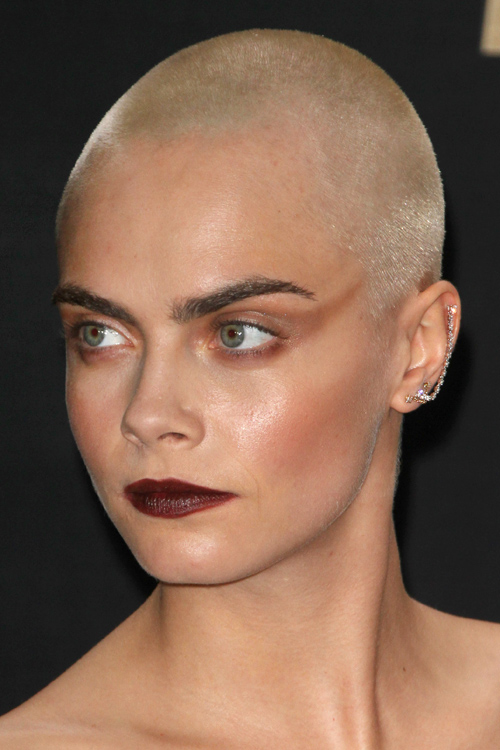 Cara Delevingne Straight Silver Buzz Cut Hairstyle | Steal Her Style