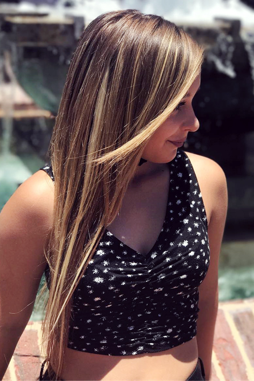 Danielle Cohn Straight Light Brown All-Over Highlights, Angled ...