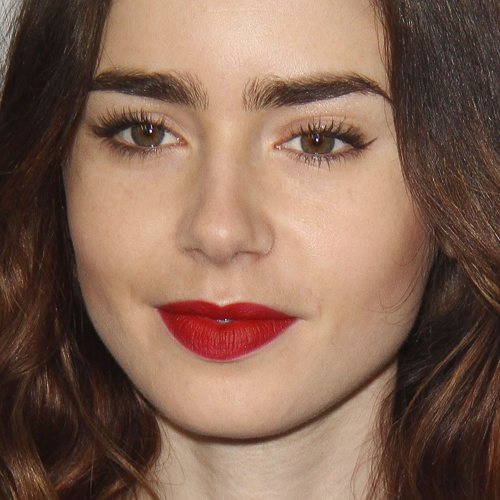 Lily Collins Makeup: Bronze Eyeshadow & Burgundy Lipstick | Steal Her Style