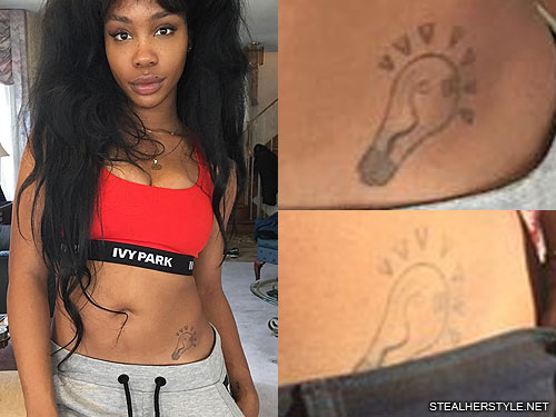 SZA Light Bulb Hip Tattoo | Steal Her Style