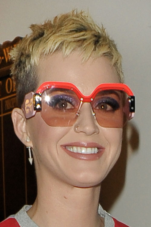 Katy Perry Straight Light Brown Pixie Cut, Two-Tone Hairstyle | Steal ...