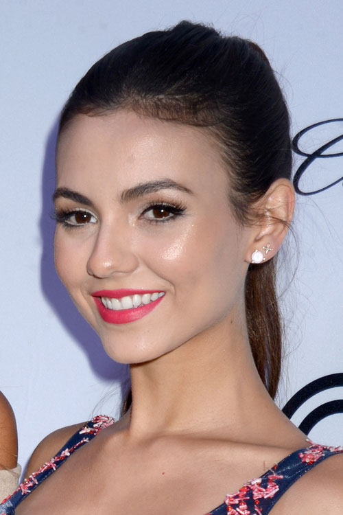 Victoria Justice Straight Dark Brown High Ponytail, Ponytail Hairstyle ...