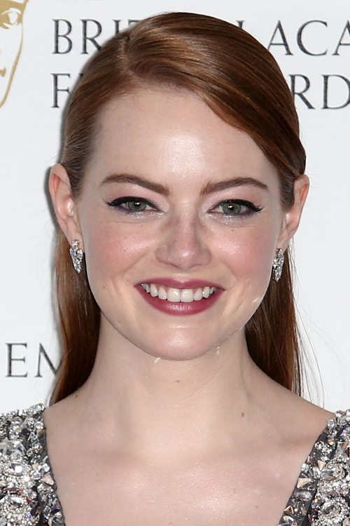 Emma Stone Straight Pinned-Back Hairstyle | Steal Her Style