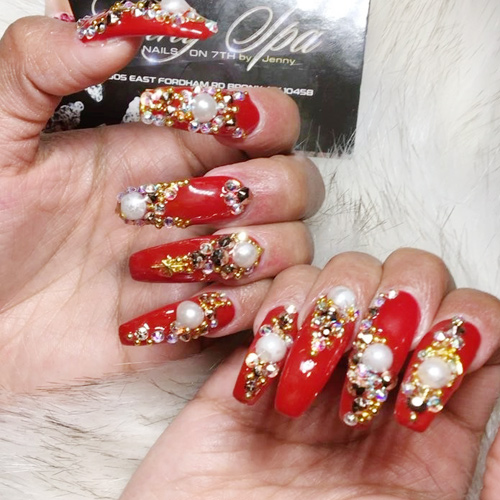 Cardi B Red Jewels, Nail Art Nails | Steal Her Style