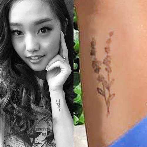 Jenn Im Lavender Wrist Tattoo | Steal Her Style