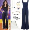 Lilimar Hernandez: Blue Silk Jumpsuit, White Wedges | Steal Her Style