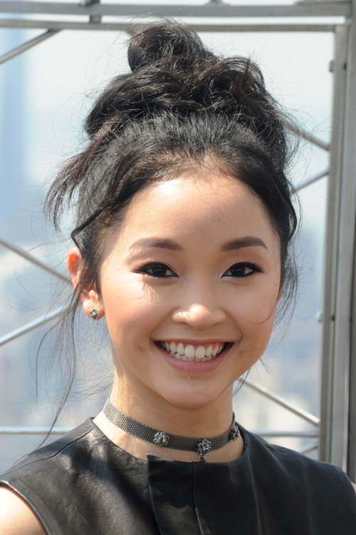 Lana Condor Wavy Dark Brown Face-Framing Pieces, Updo Hairstyle | Steal ...