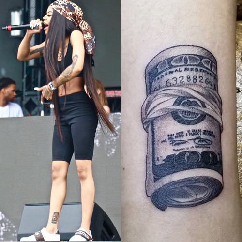 Molly Brazy Dollar Bills Ankle Tattoo | Steal Her Style