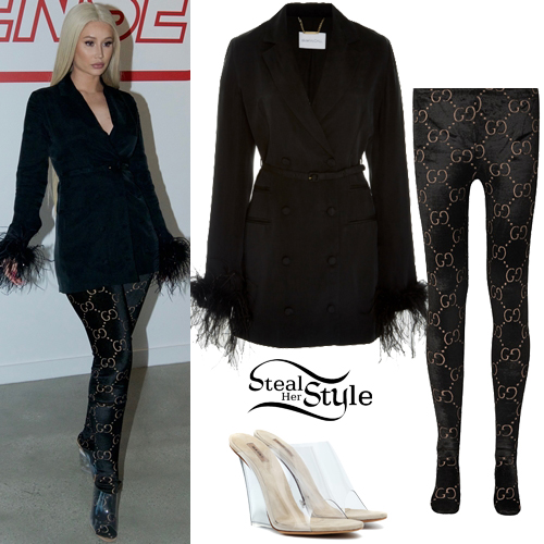 » Iggy Azalea: Feather Jacket, Velvet Pants