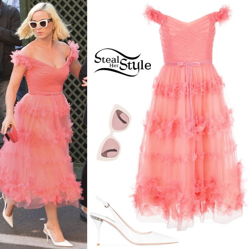 » Katy Perry: Pink Dress, Slingback Pumps