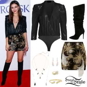 » Victoria Justice: Corset Dress, Cross-Strap Pumps