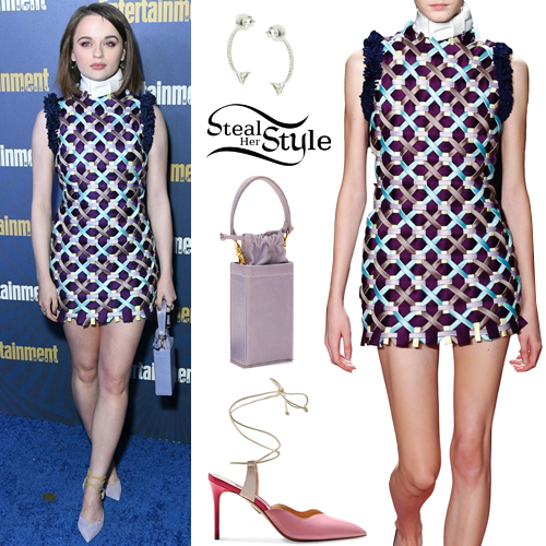 » Joey King: Purple Mini Dress, Pointed Pumps