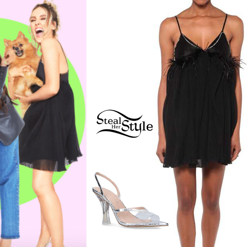 Perrie Edwards: Black Mini Dress, Silver Sandals | Steal Her Style