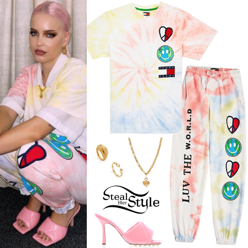 » Anne-Marie: Tie-Dye T-Shirt and Joggers