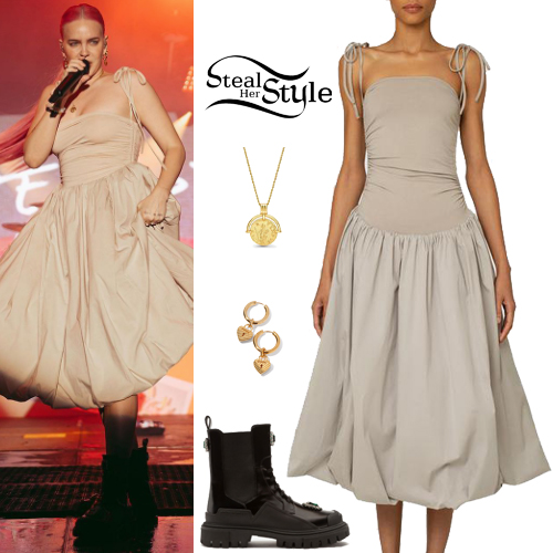 Anne-Marie: Puffy Dress, Platform Boots | Steal Her Style