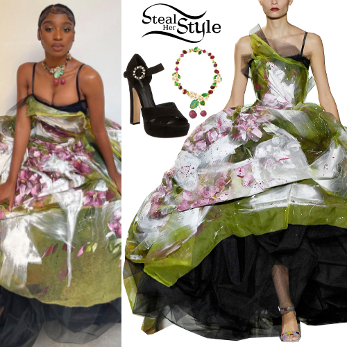 Normani: Hand-Painted Gown, Platform Shoes | Steal Her Style