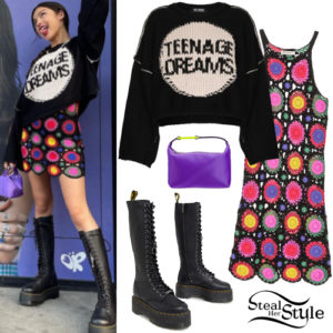 Olivia Rodrigo: Black Sweater, Crochet Dress