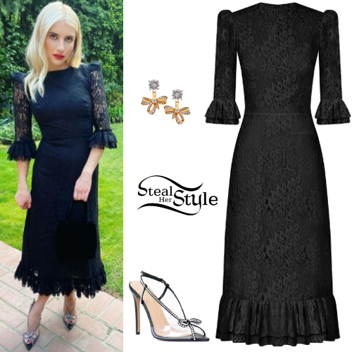 Emma Roberts: Black Dot Dress | Steal Her Style