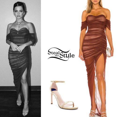 Isabela Moner: Brown Dress, Gold Sandals | Steal Her Style