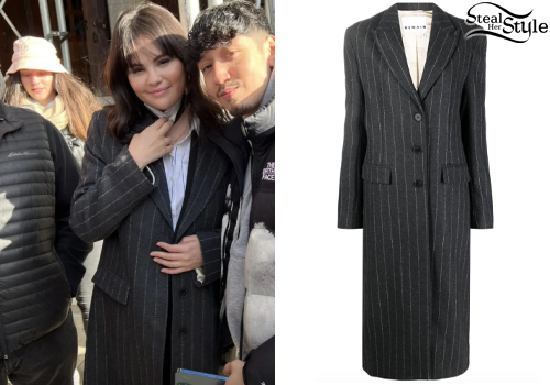 » Selena Gomez: Pinstripe Coat