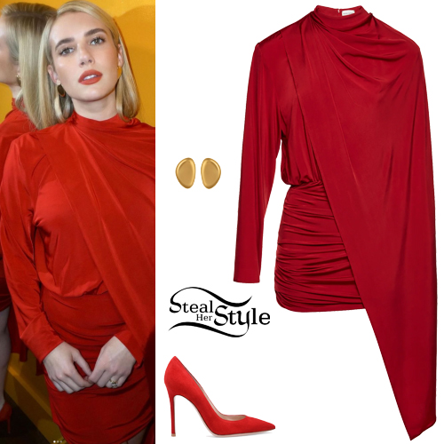 » Emma Roberts: Red Dress and Pumps