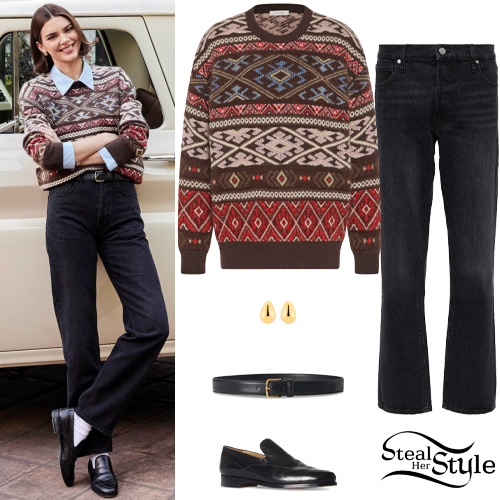 » Kendall Jenner: Fair Isle Sweater, Black Jeans
