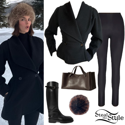 » Kendall Jenner: Wool Jacket, Black Leggings