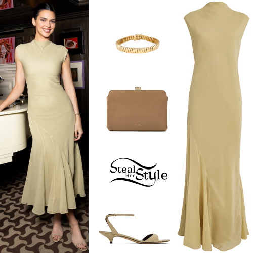» Kendall Jenner: Draped Dress, Leather Sandals