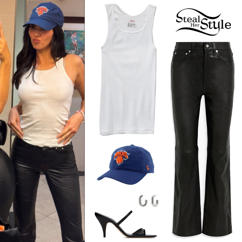» Kendall Jenner: White Tank Top, Leather Pants