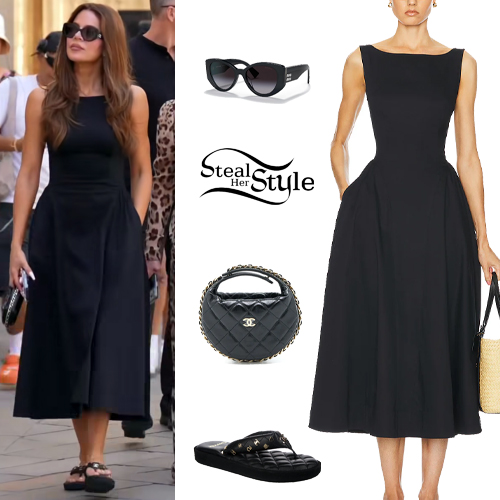 » Khloé Kardashian: Black Dress and Sandals