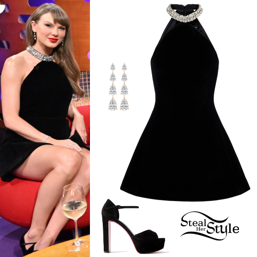 » Taylor Swift: Black Dress, Platform Heels