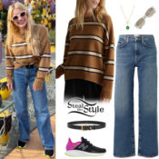 » Emma Roberts: Striped Sweater, Blue Jeans