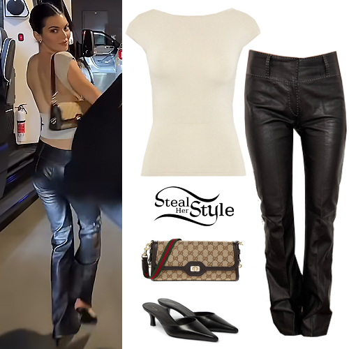» Kendall Jenner: Knit Top, Leather Pants