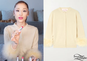 » Ariana Grande: Feather Trimmed Cardigan